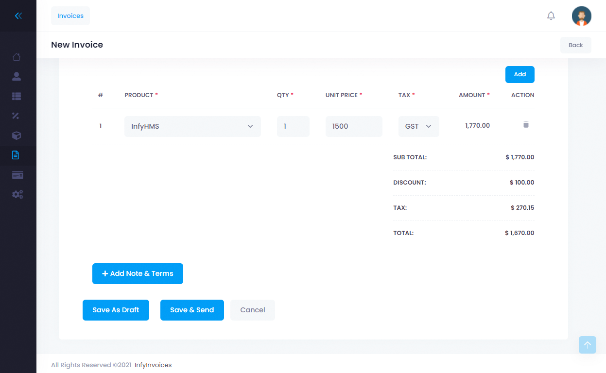 InfyInvoices - Laravel Invoice Management System - Billing Management ...