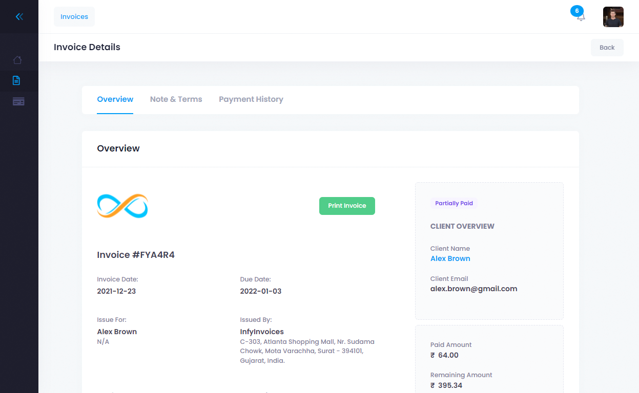 InfyInvoices - Laravel Invoice Management System - Billing Management by infyomlabs