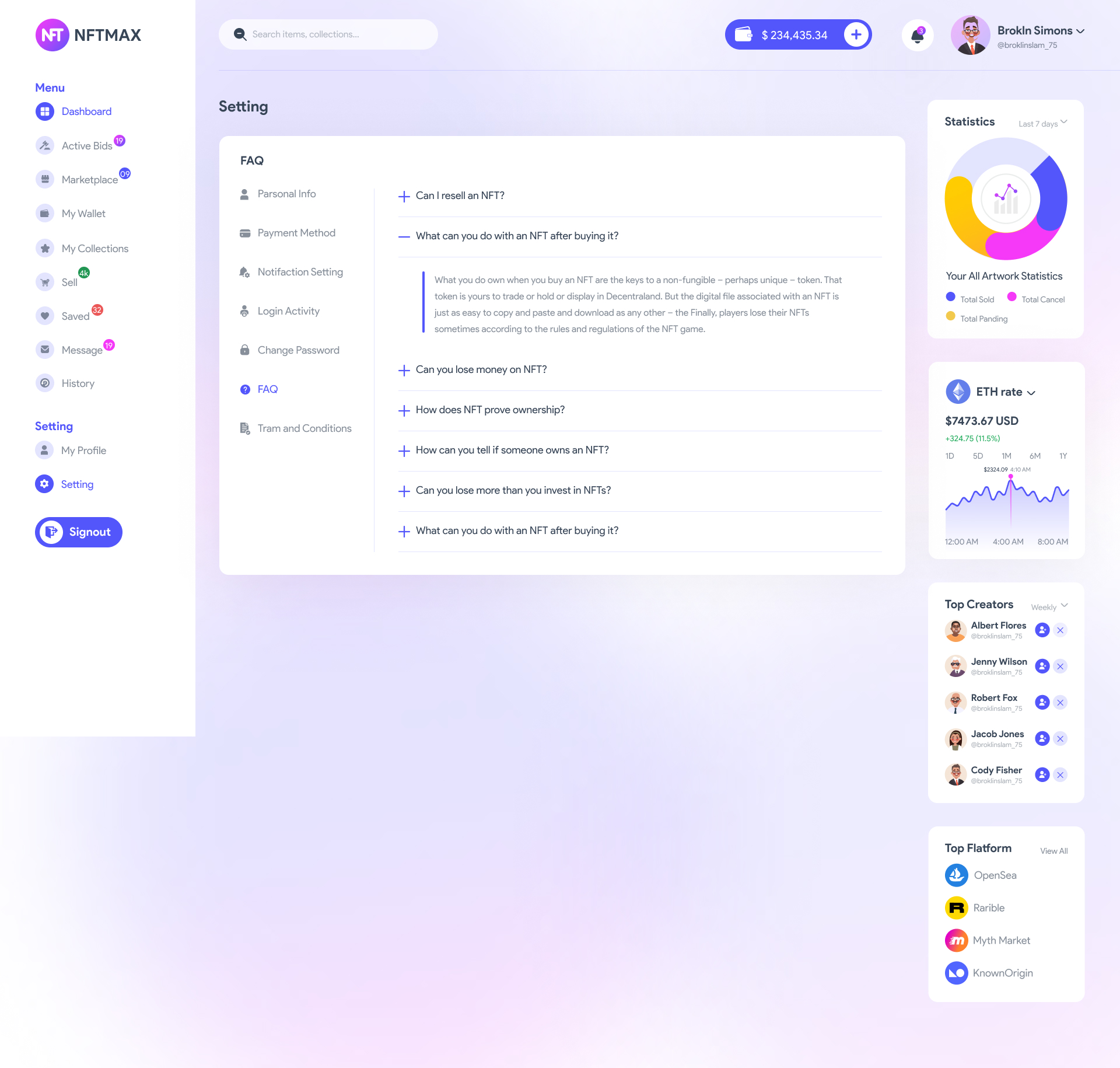 NFTMAX- NFT Admin & Dashboard Figma Template by QuomodoTheme | ThemeForest