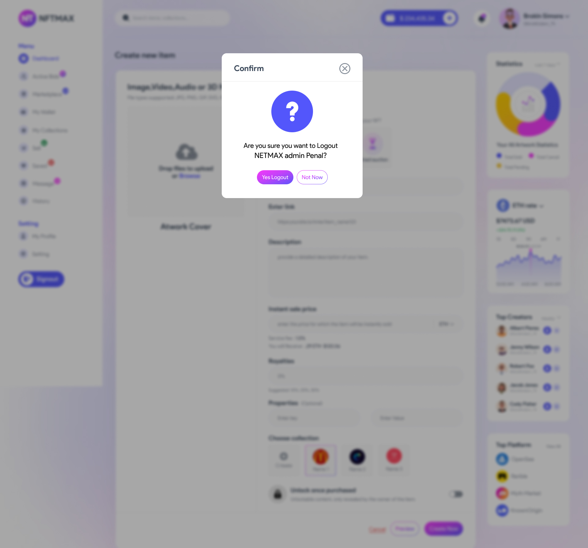NFTMAX- NFT Admin & Dashboard Figma Template by QuomodoTheme | ThemeForest
