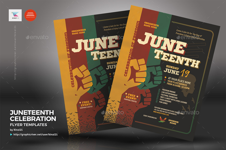 Juneteenth Celebration Flyer Templates, Print Templates | GraphicRiver