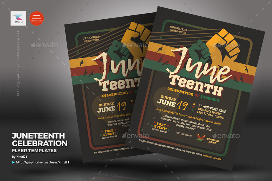 Juneteenth Celebration Flyer Templates, Print Templates | GraphicRiver