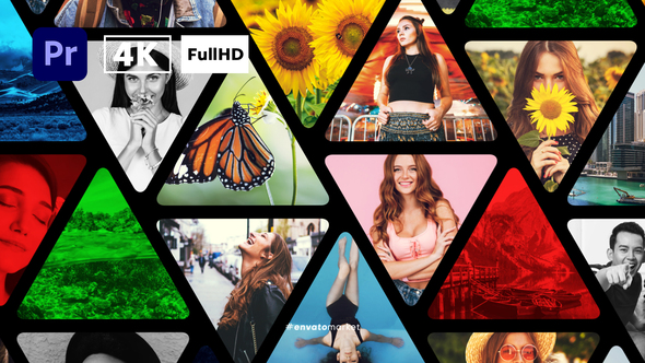 Triangle Photo Wall Logo Reveal | Premiere Pro, Premiere Pro Templates