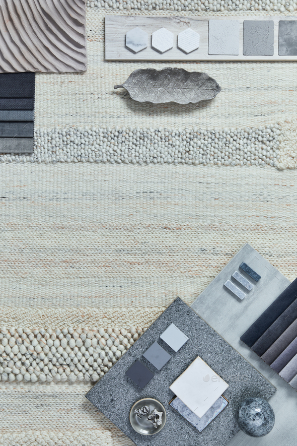 Flat lay design of creative architect moodboard composition Stock Photo ...