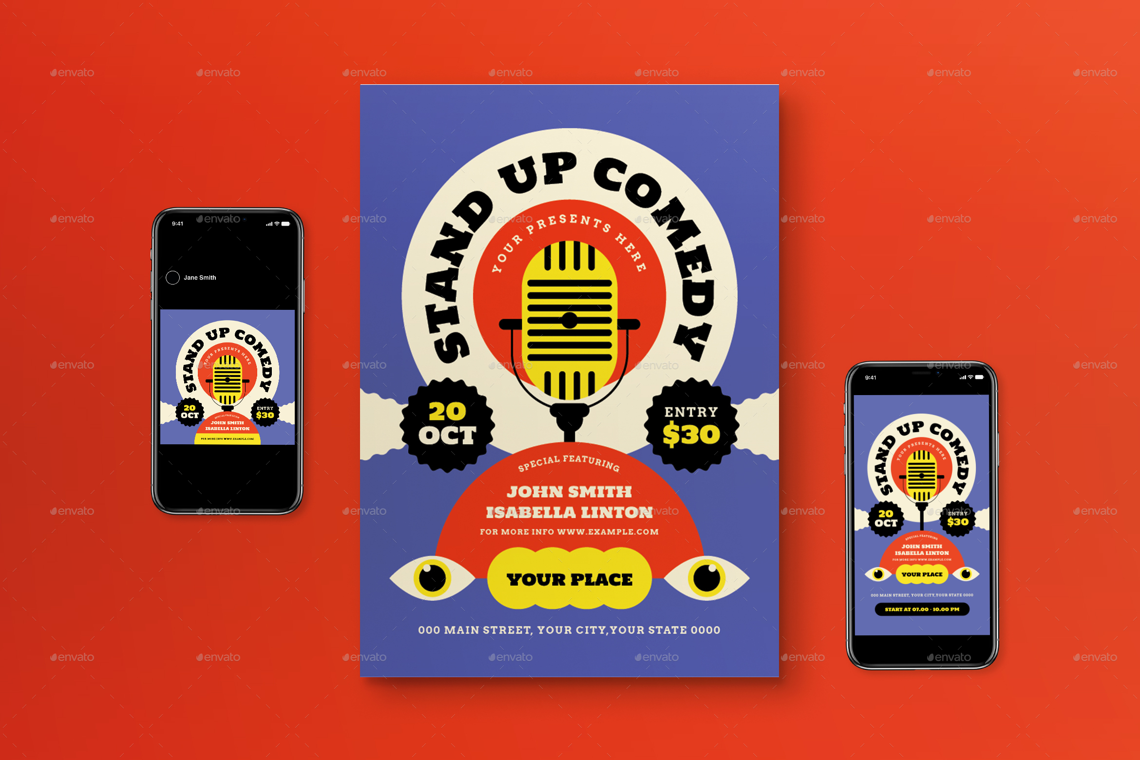 Stand Up Comedy Flyer Set, Print Templates | GraphicRiver