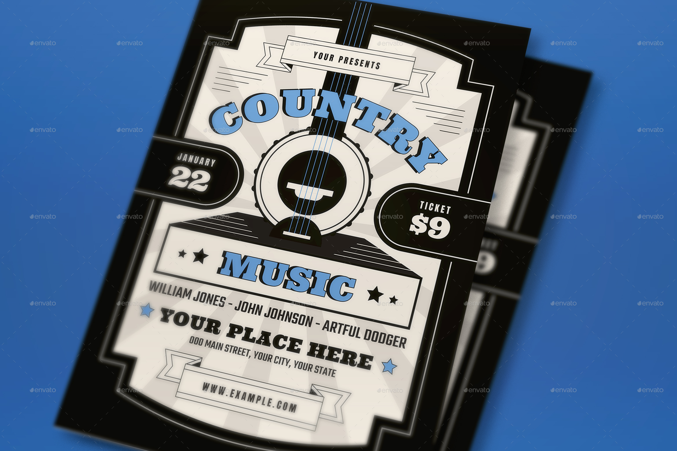 Country Music Flyer Set, Print Templates | GraphicRiver