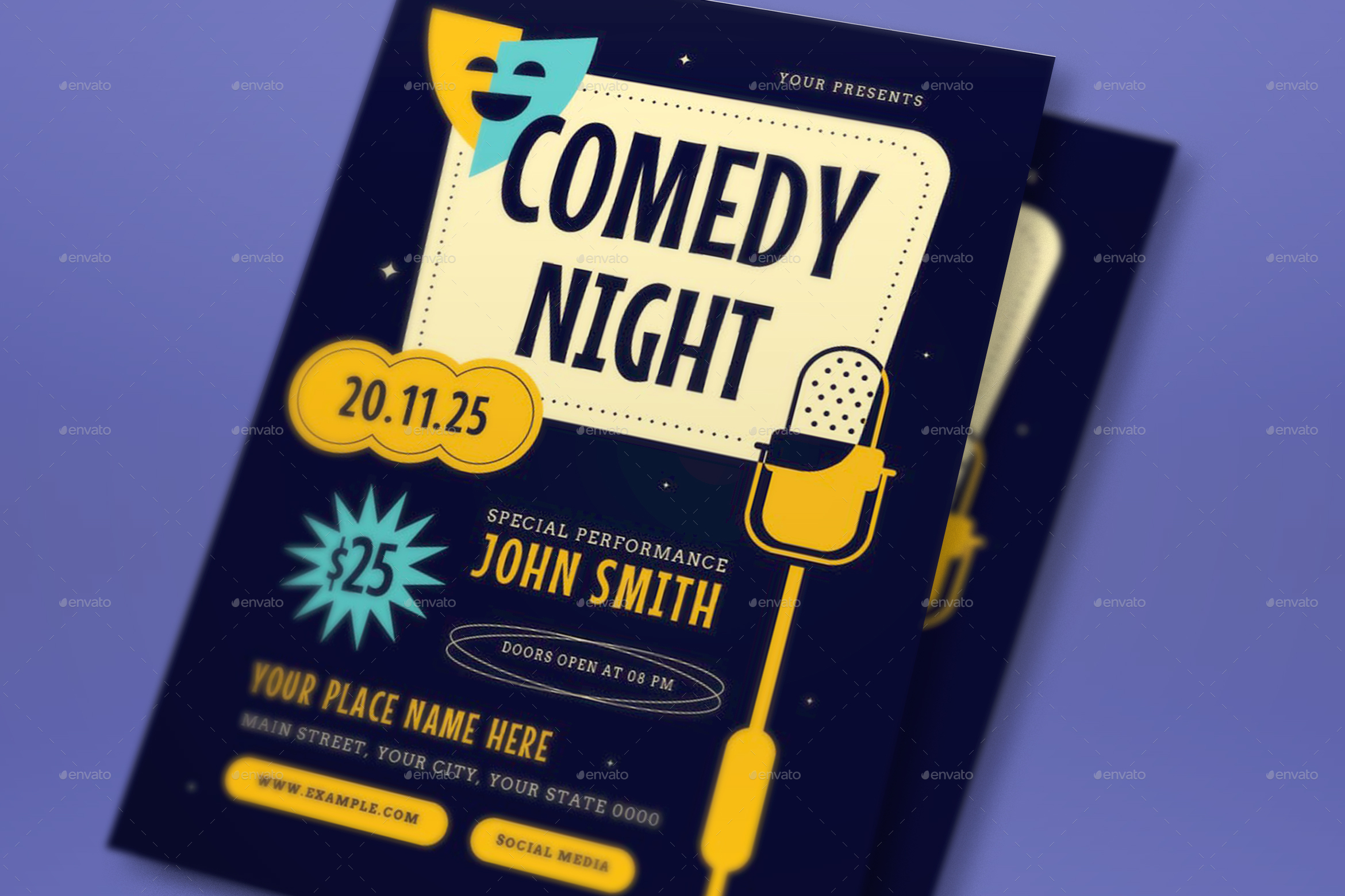 Comedy Night Flyer Set, Print Templates | GraphicRiver