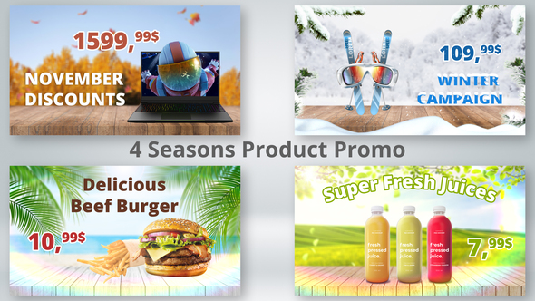 4 Seasons Product Promo, After Effects Project Files | VideoHive