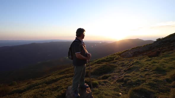 Senior man contemplating the sunset, Stock Footage | VideoHive