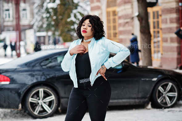 Stylish african american plus size model Stock Photo by ASphotostudio