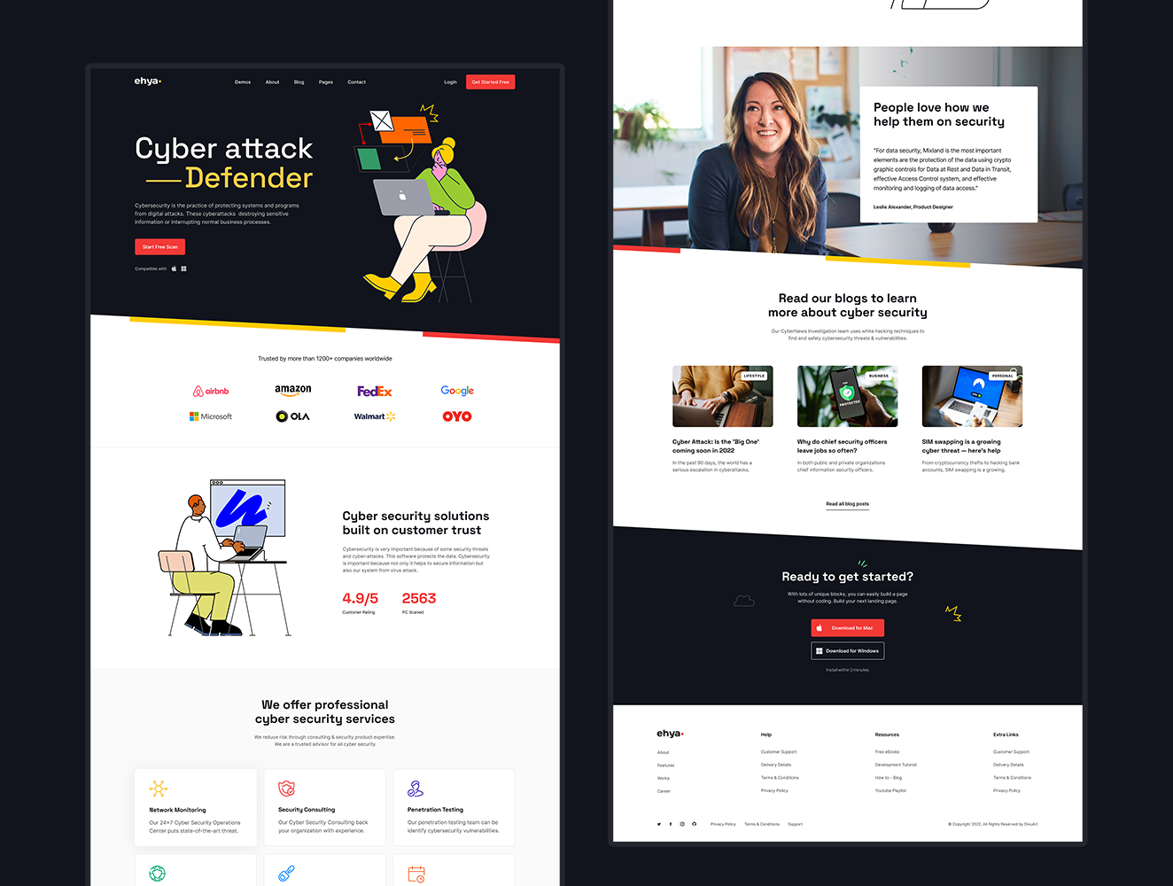 Defender Security - Landing Page UI Kit Figma Version Template by ...