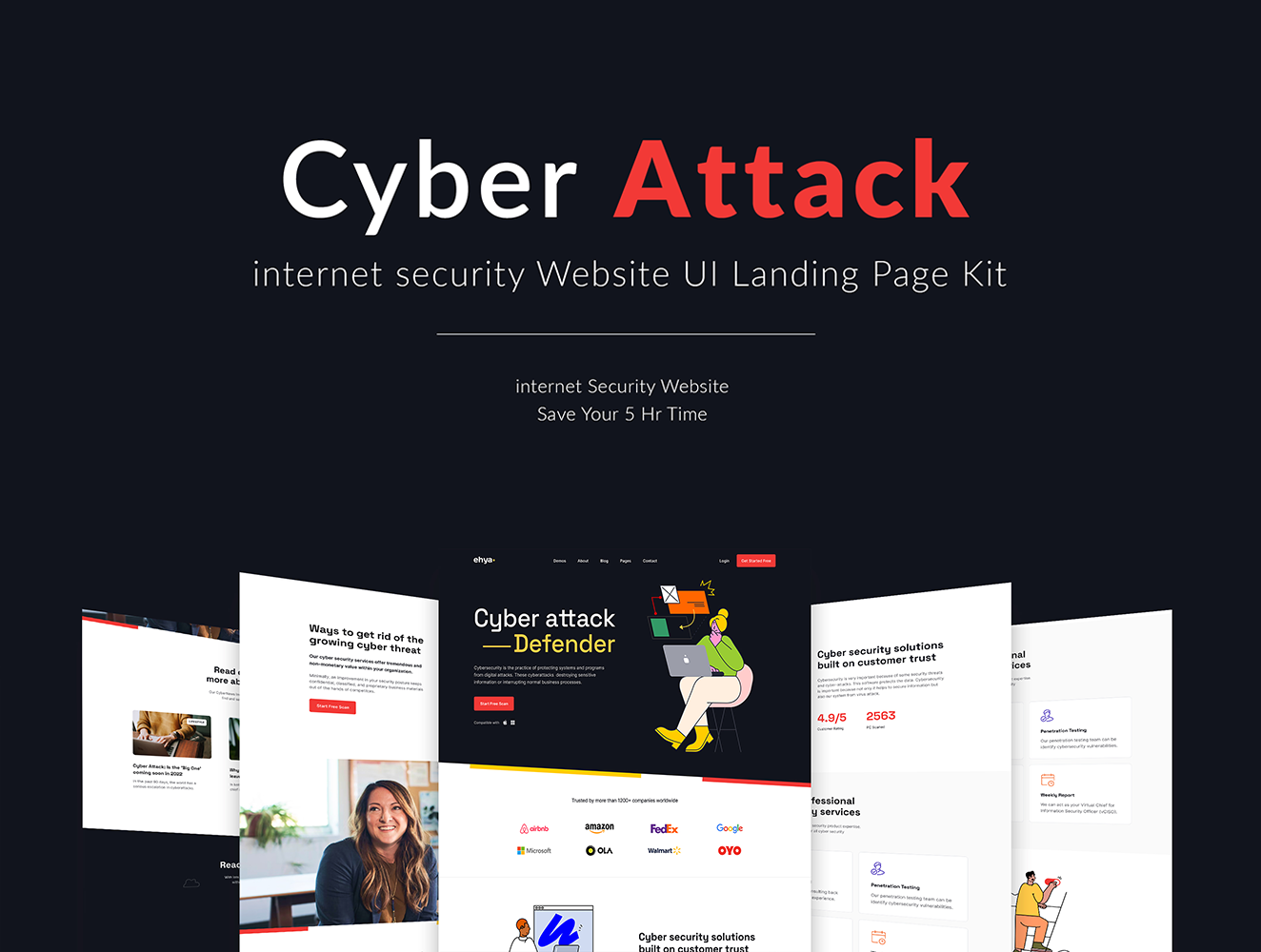 Defender Security - Landing Page UI Kit Figma Version Template by ...