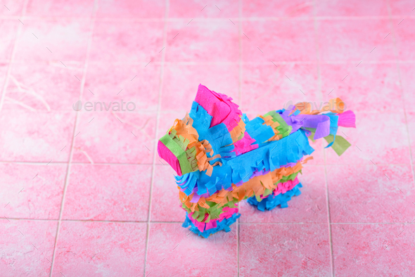 Traditional Mexican pinata in shape of donkey Stock Photo by furmanphoto