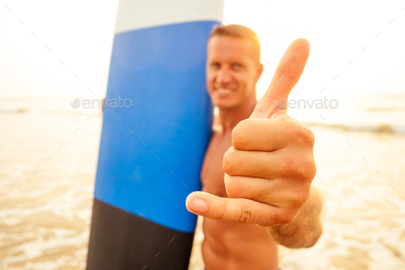 shaka hand gesture surfers symbol.shirtless surfer man surfboard Stock ...