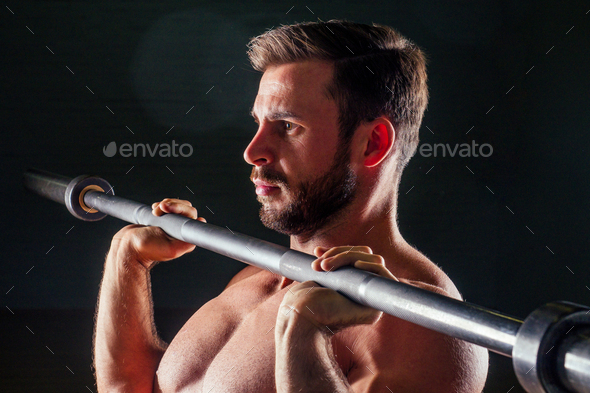 Muscular fitness man antique statue perfect muscles six pack abs Stock ...