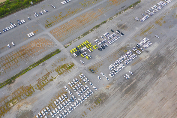 Cars parking lot row in transportation concept. Vehicle Stock Photo by ...