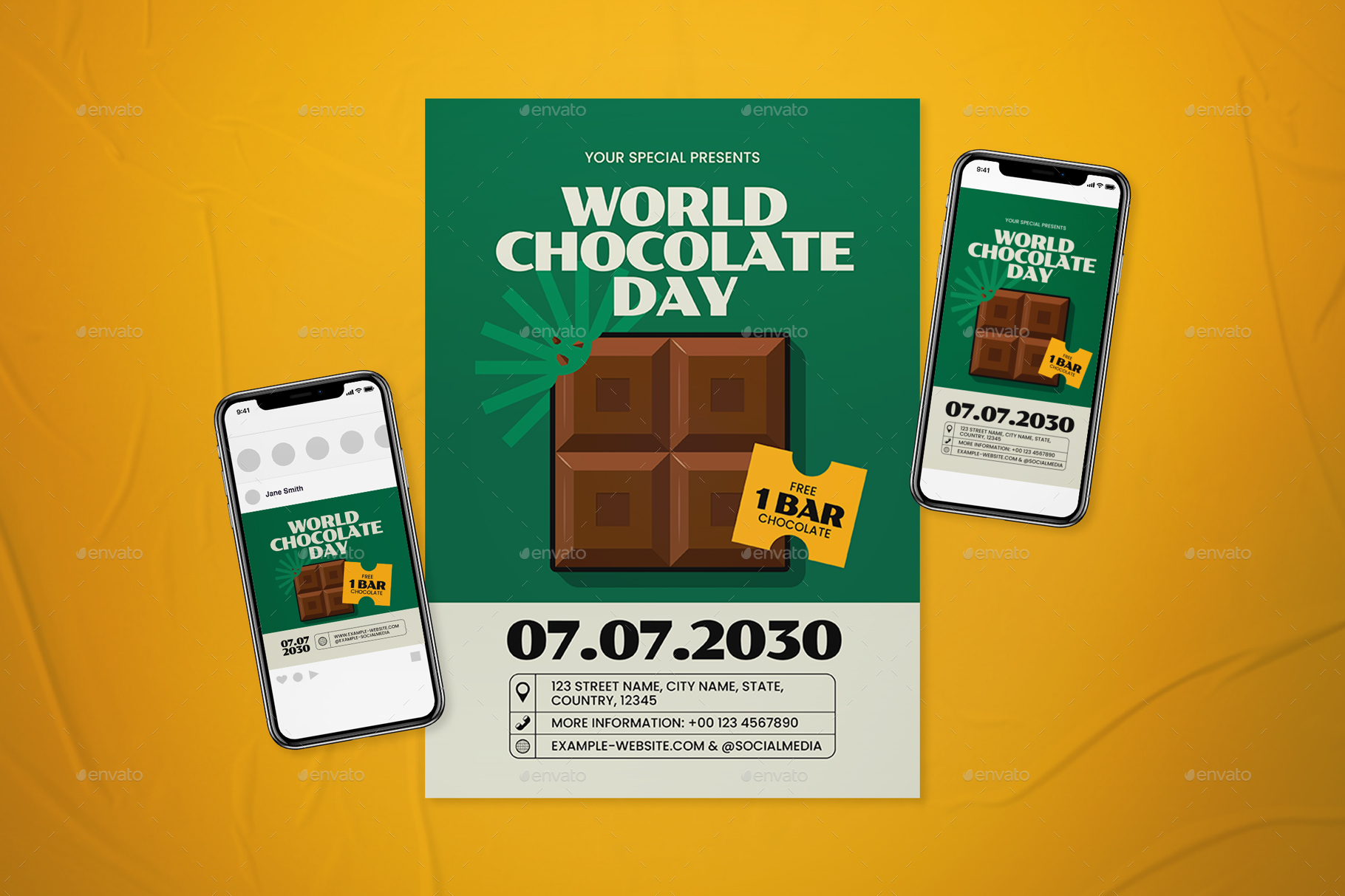 World Chocolate Day Flyer Set, Print Templates | GraphicRiver