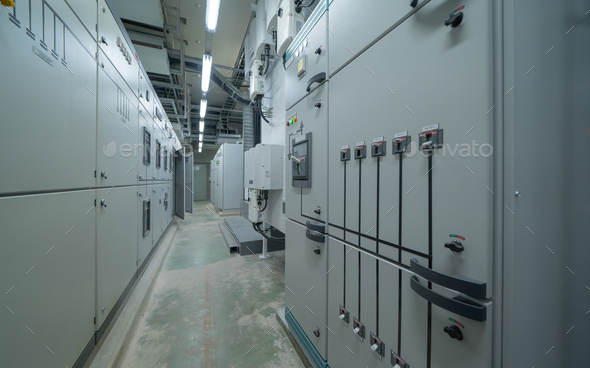 Industrial electric switch panel power plant in industry factory ...
