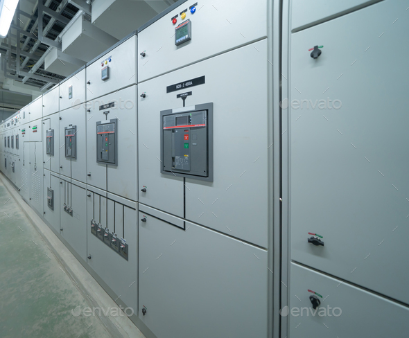 Industrial electric switch panel power plant in industry factory ...