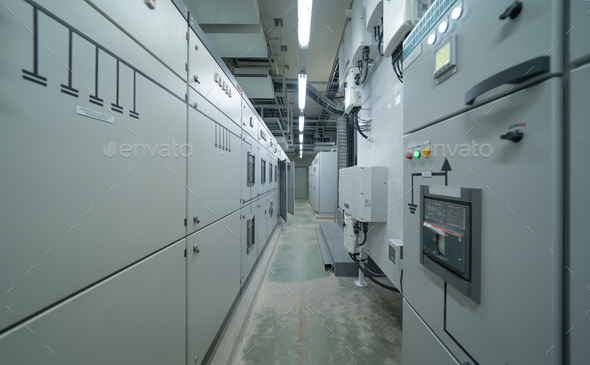 Industrial electric switch panel power plant in industry factory ...
