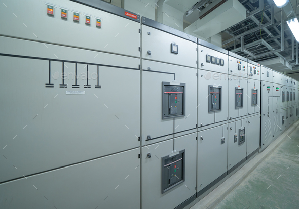 Industrial electric switch panel power plant in industry factory ...