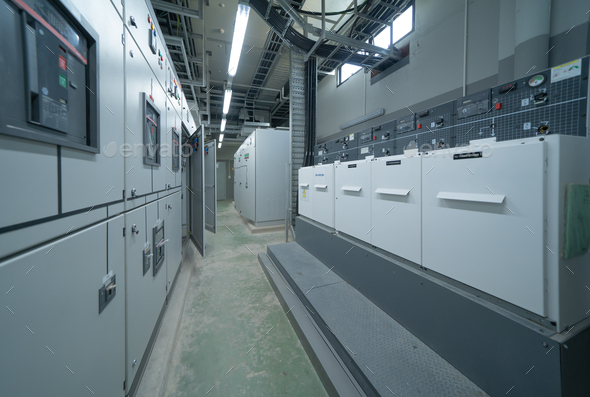 Industrial electric switch panel power plant in industry factory ...