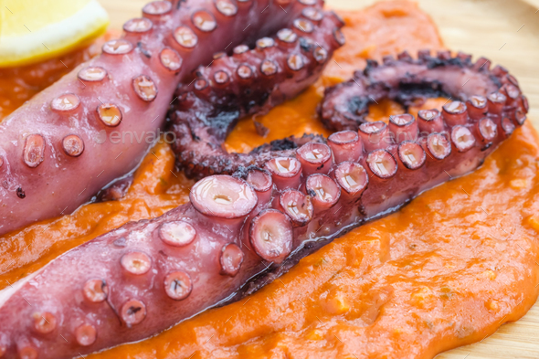Octopus with romesco sauce Stock Photo by Alex9500 | PhotoDune