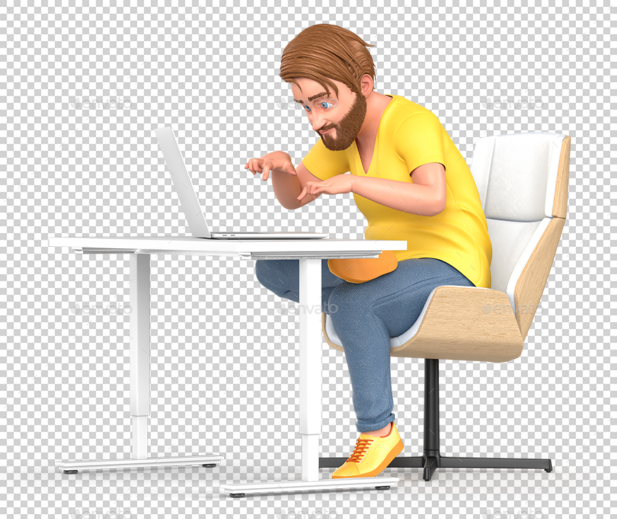 It Specialist Working at His Desk, Graphics | GraphicRiver