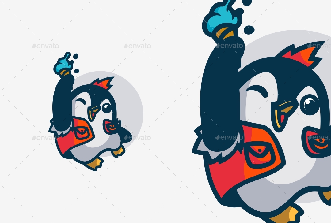 Penguin Mascot Cartoon Logo Template, Logo Templates | GraphicRiver