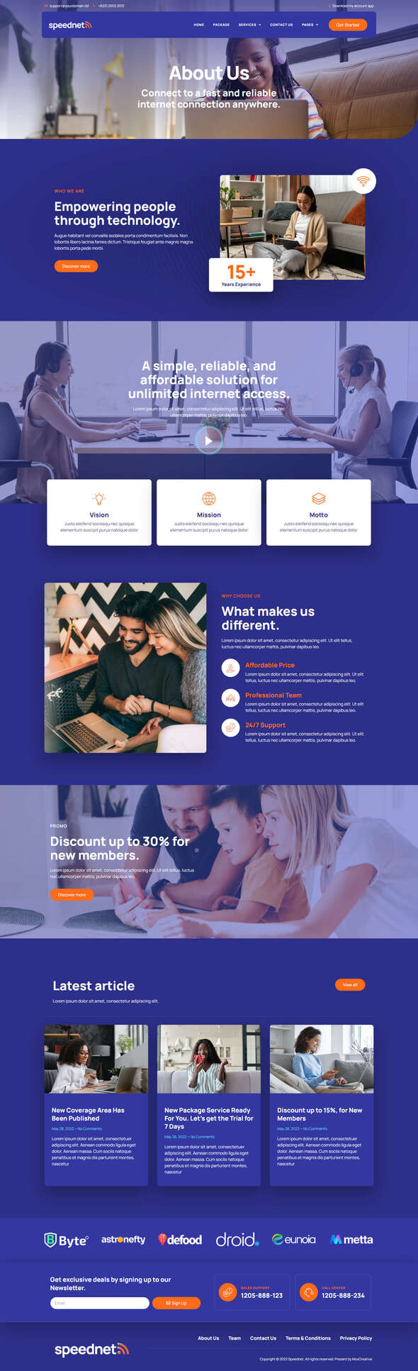 SpeedNet - Broadband & Internet Service Provider Elementor Template Kit ...