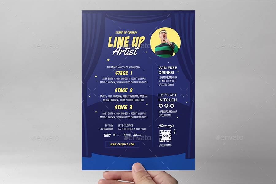 Stand Up Comedy Night Flyer Template, Print Templates | GraphicRiver