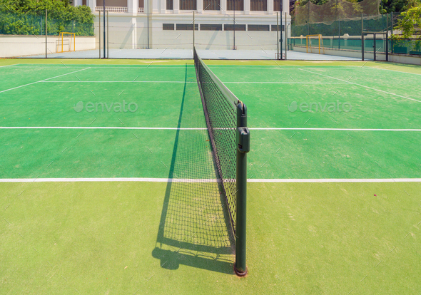 Tennis court, sport and recreation activity field in outdoor national ...
