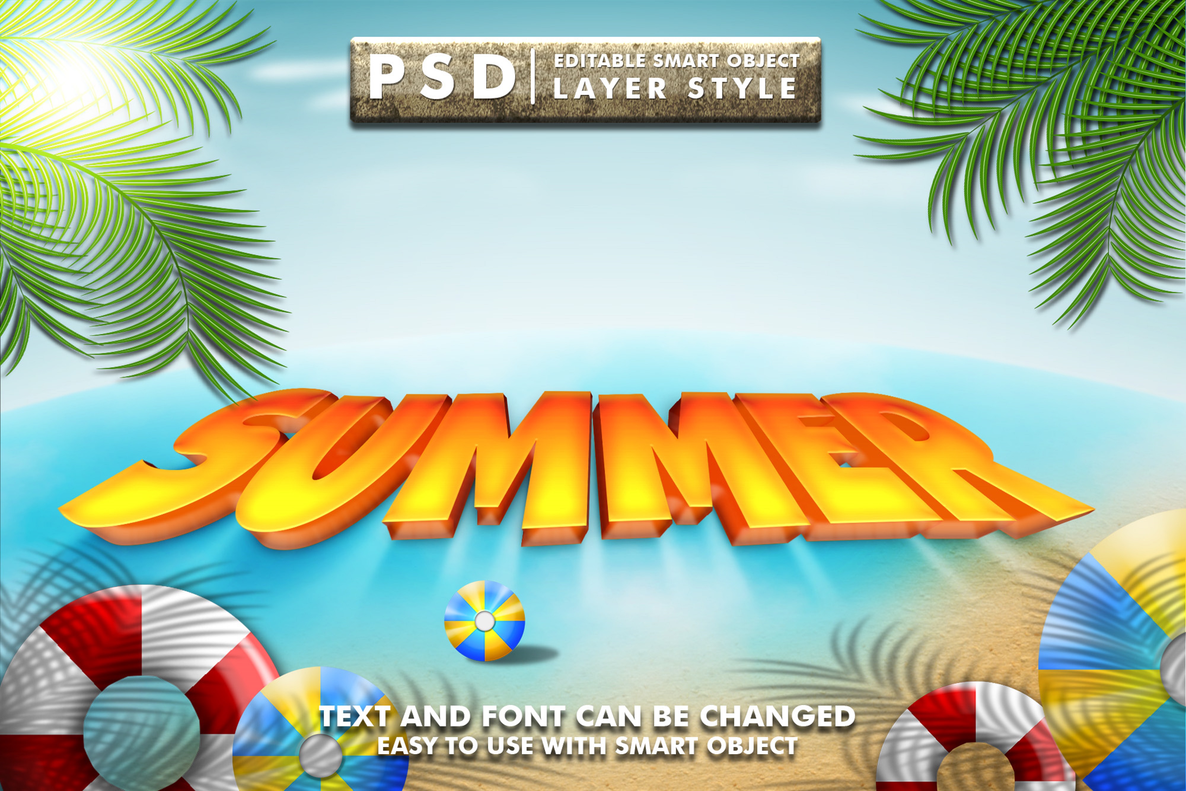Set of 3D Summer Text Effect, Add-ons | GraphicRiver