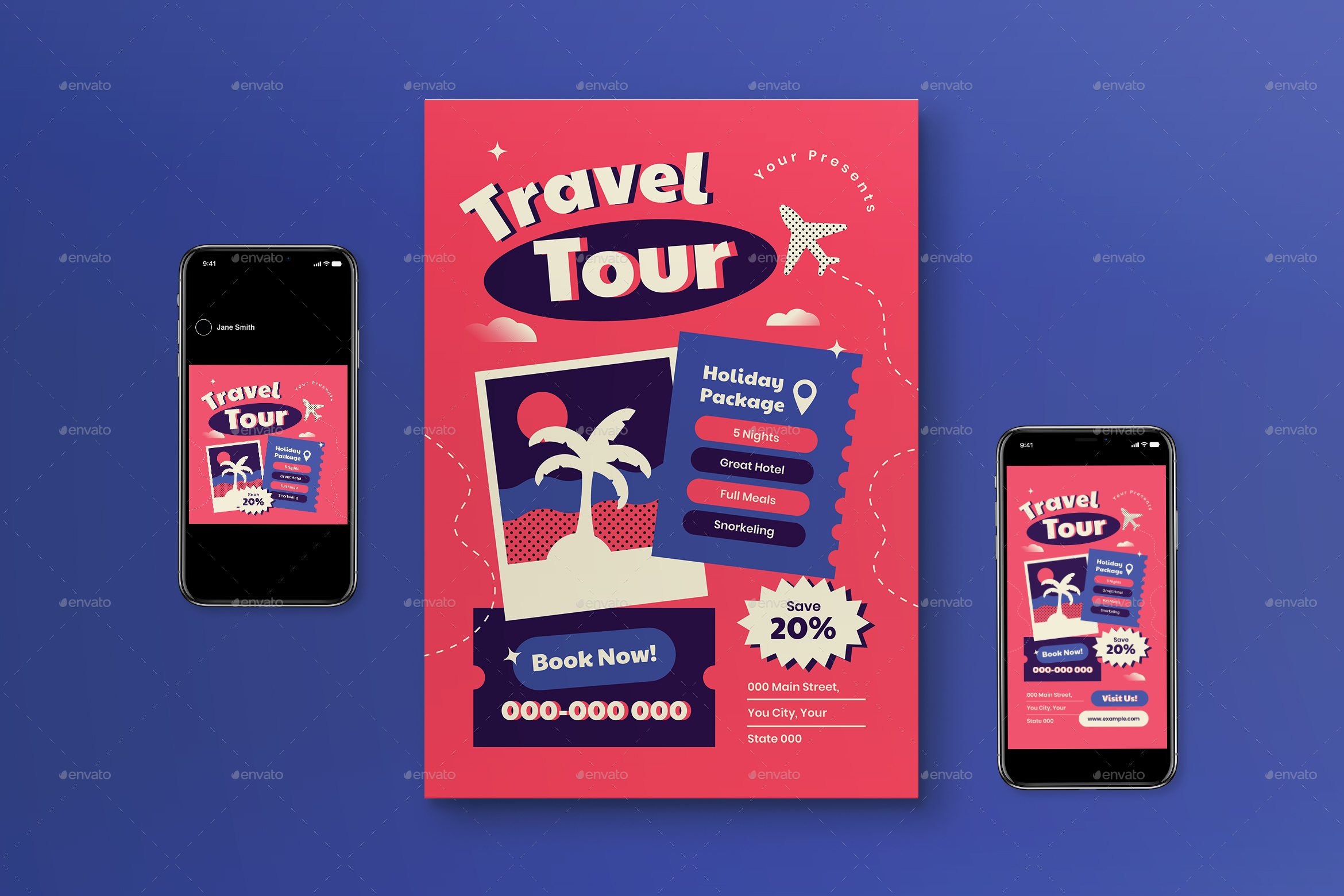 Travel Tour Flyer Set, Print Templates | GraphicRiver
