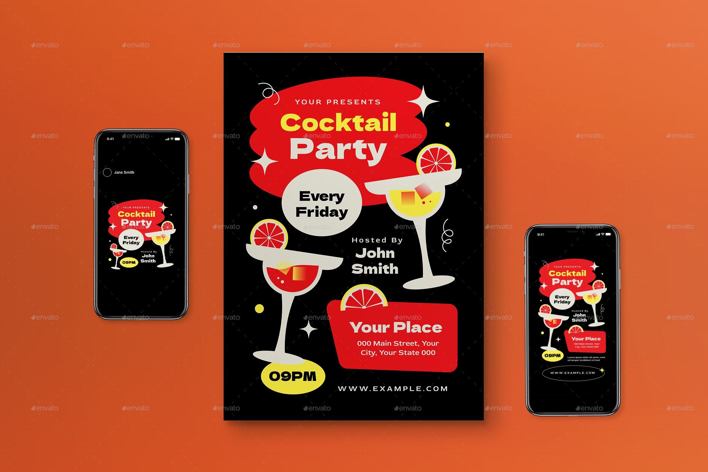 Cocktail Party Flyer Set, Print Templates | GraphicRiver