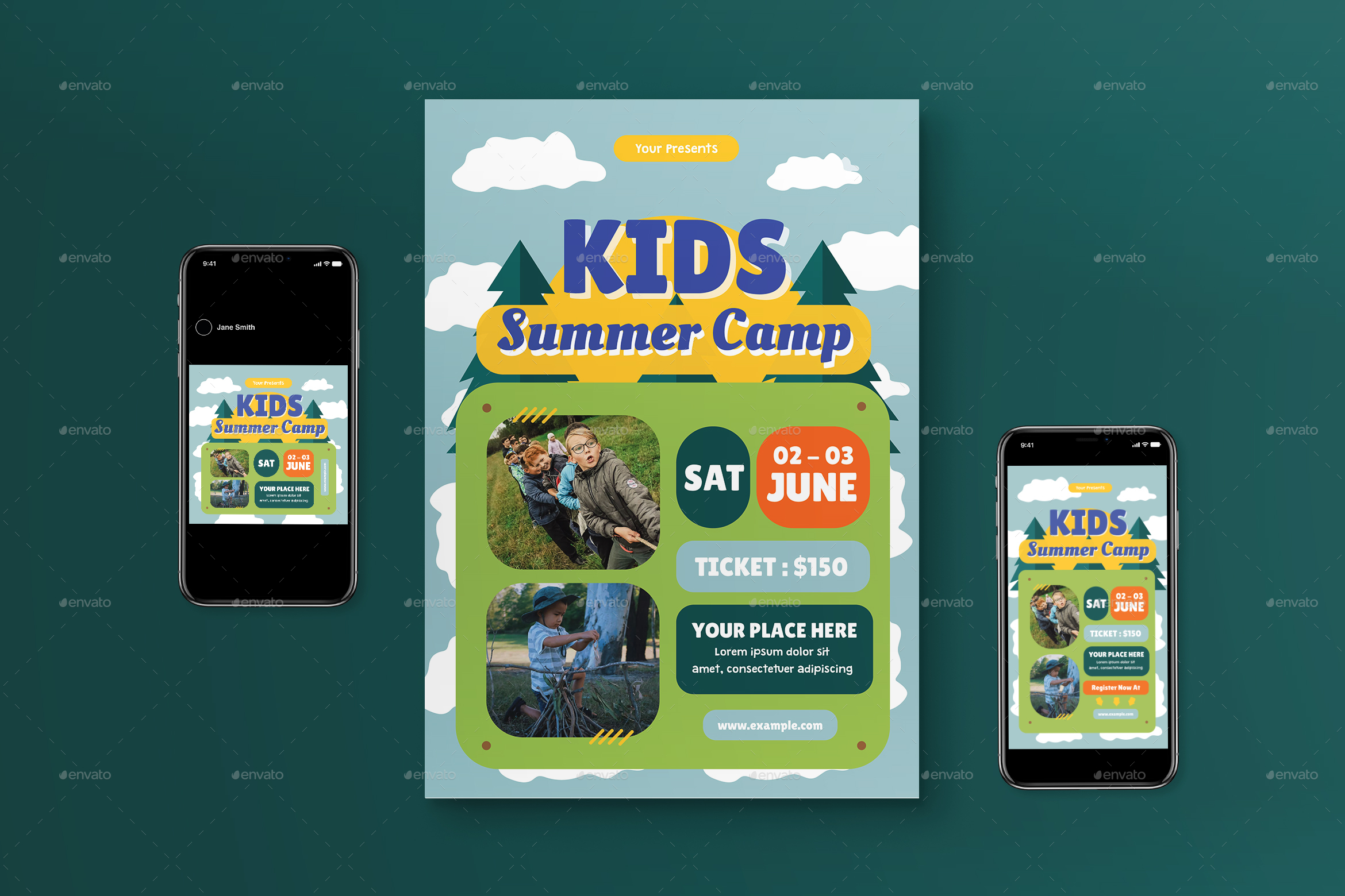 Kids Camp Flyer Set by graphicook | GraphicRiver