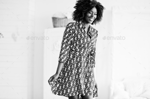 Fashionable tall african american model woman Stock Photo by ASphotostudio