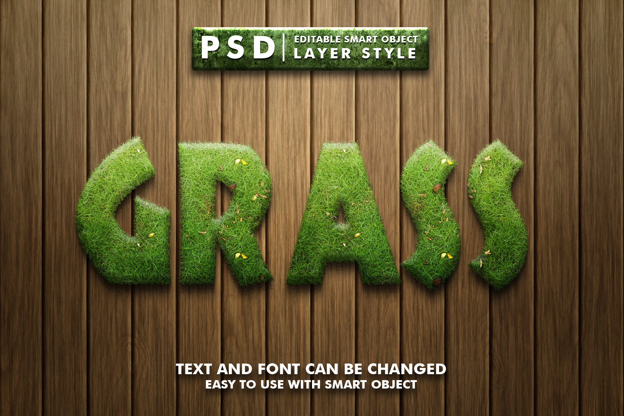 Grass Realistic Psd Text Effect, Add-ons | GraphicRiver