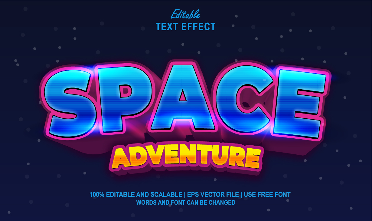 Space Text Effect 3D Style, Add-ons | GraphicRiver