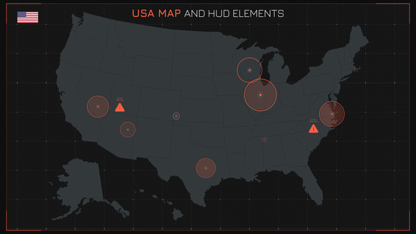 USA Map and HUD Elements, After Effects Project Files | VideoHive