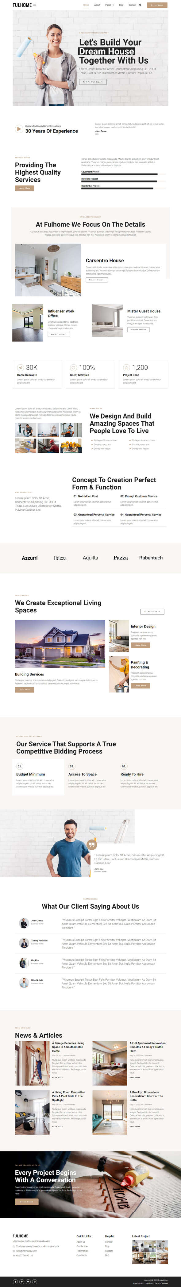 Fulhome - Home Renovations & Repair Company Elementor Pro Template Kit ...