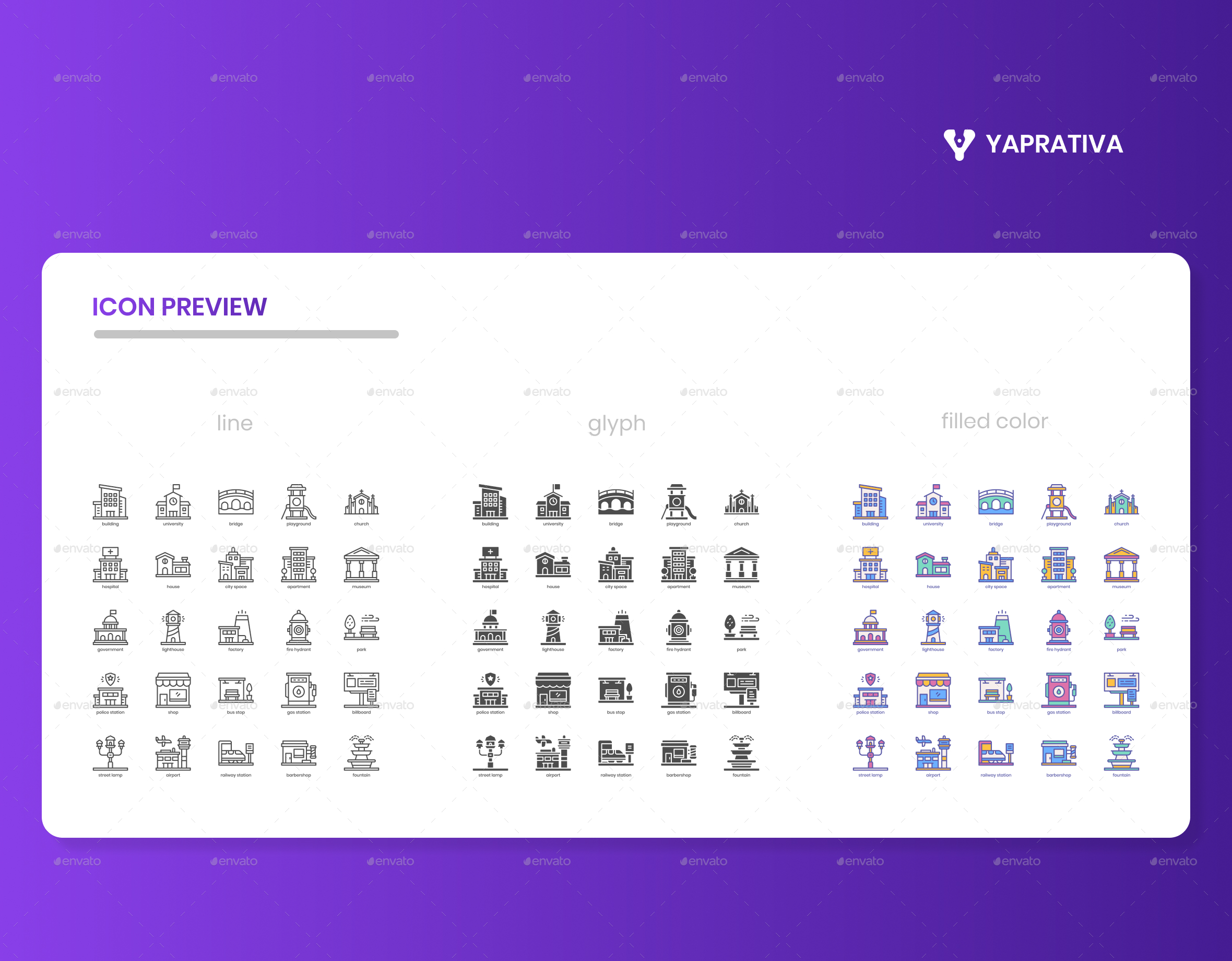 City Element Icon Pack by Yaprativa | GraphicRiver
