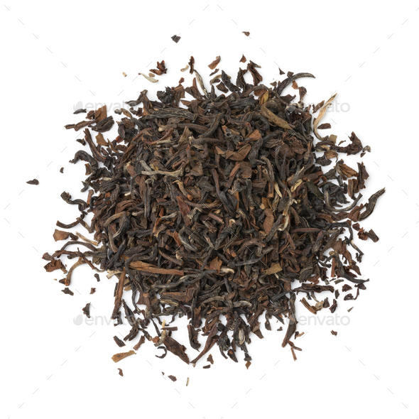 Heap of Indian Ambootia Darjeeling tea close on white background Stock ...