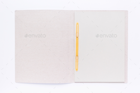 Paper folder and blank sheet isolated at white background Stock Photo ...