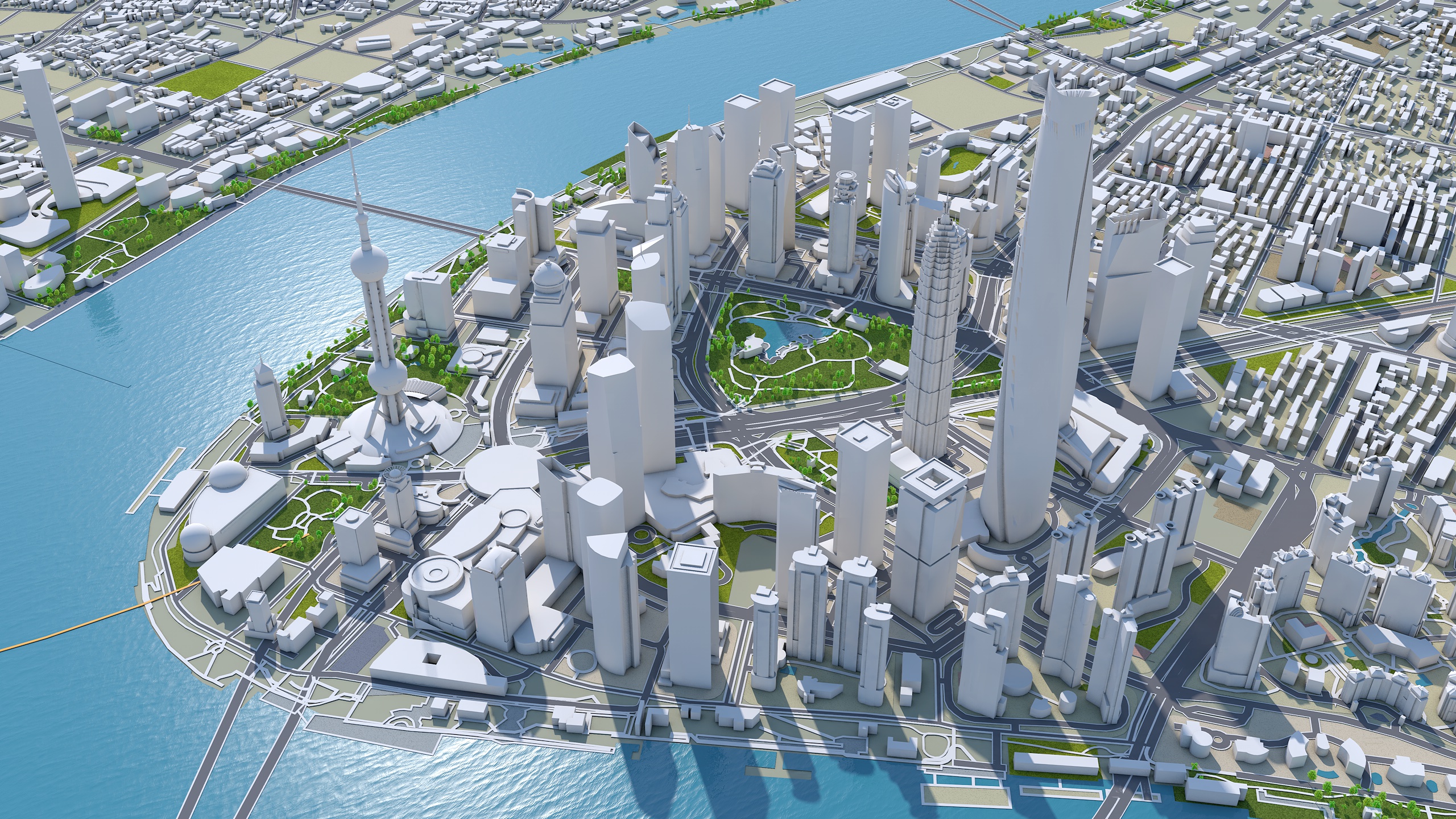 Shanghai City China 3D model 100km by TurboCG | 3DOcean