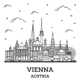 Outline Vienna Austria City Skyline with Historic Buildings Isolated on ...