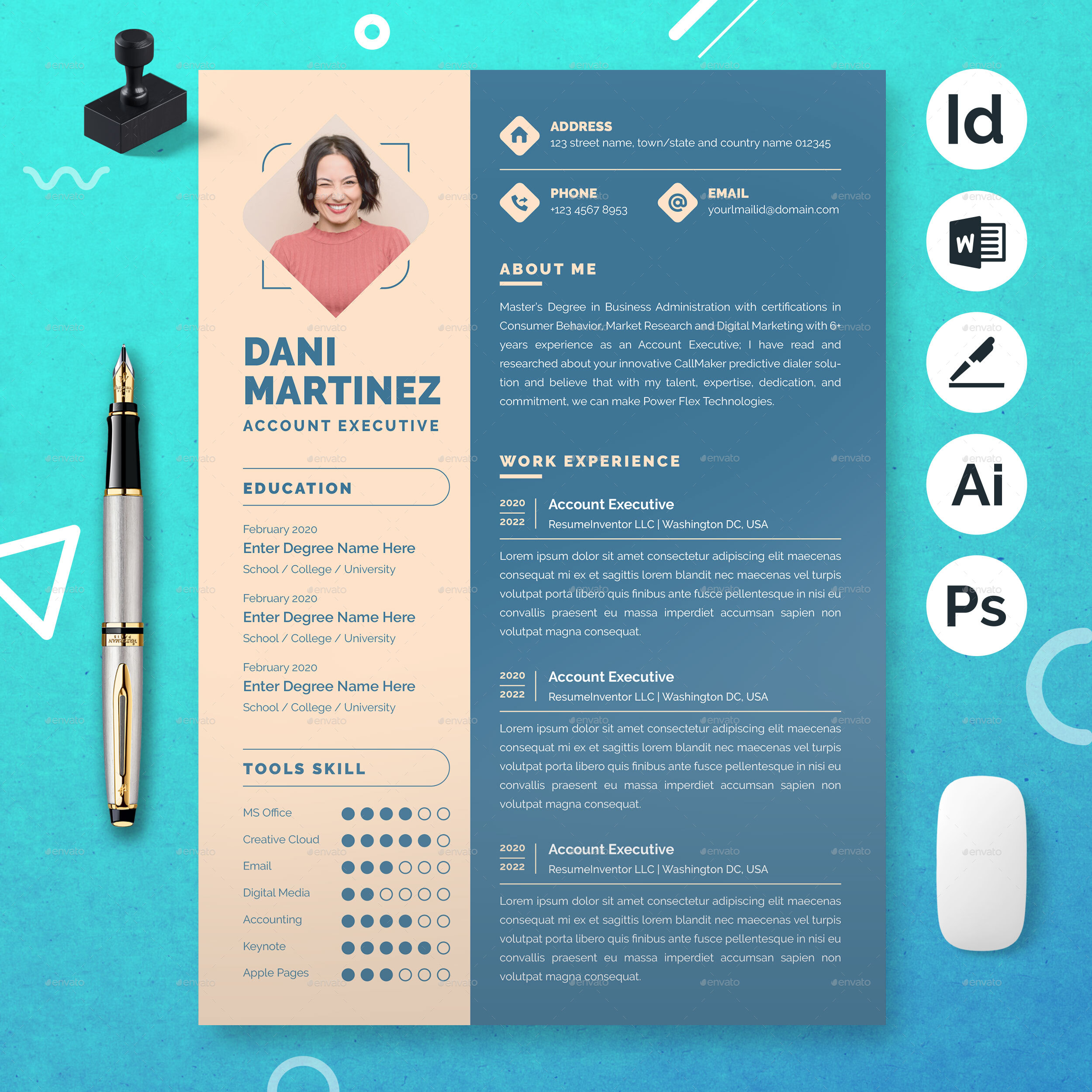 Accountant Executive Resume Template, Print Templates | GraphicRiver