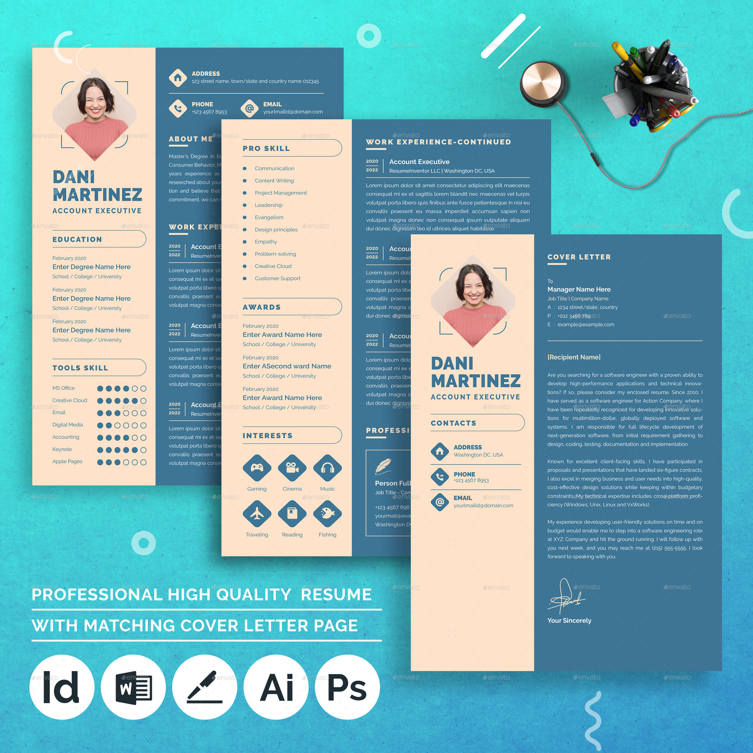 Accountant Executive Resume Template, Print Templates | GraphicRiver