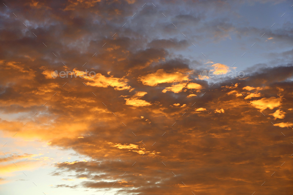 Fiery orange sunrise sky Stock Photo by didesign | PhotoDune