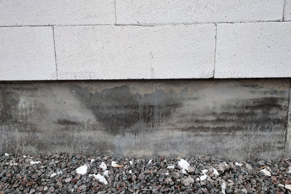 Facade of white block building under construction works Stock Photo by ...